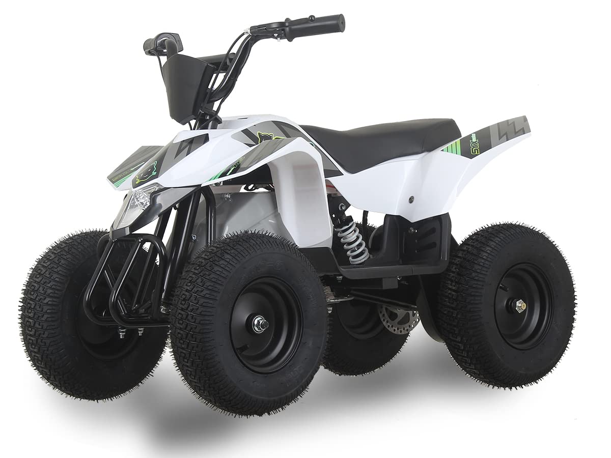 SYX MOTO ATV CUB Electric Mini Dirt Quad 4 Wheeler EPA Approved for Kids up to 110lbs,Black