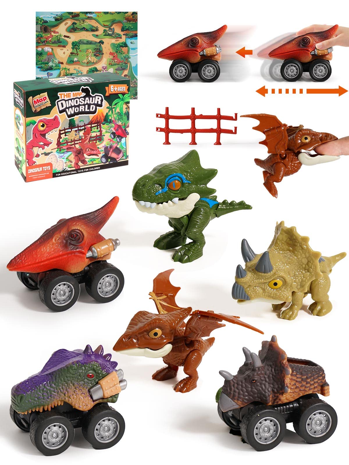 taotaotoys Baby Dinosaur Car Set