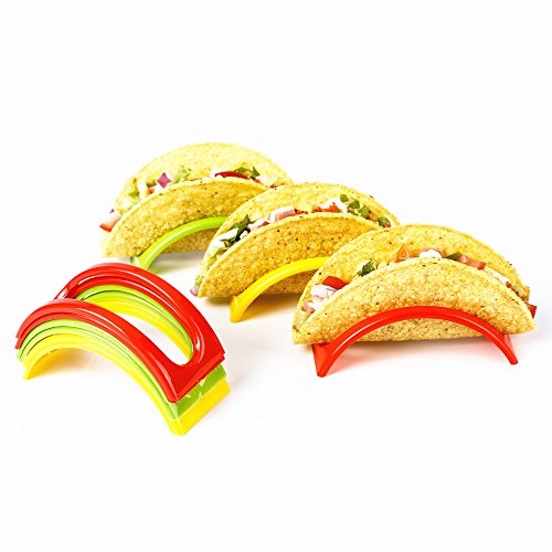 Stackable Taco Stand Up Holders,Colorful Non Toxic BPA Free Rack, Set of 18, 3 Colors