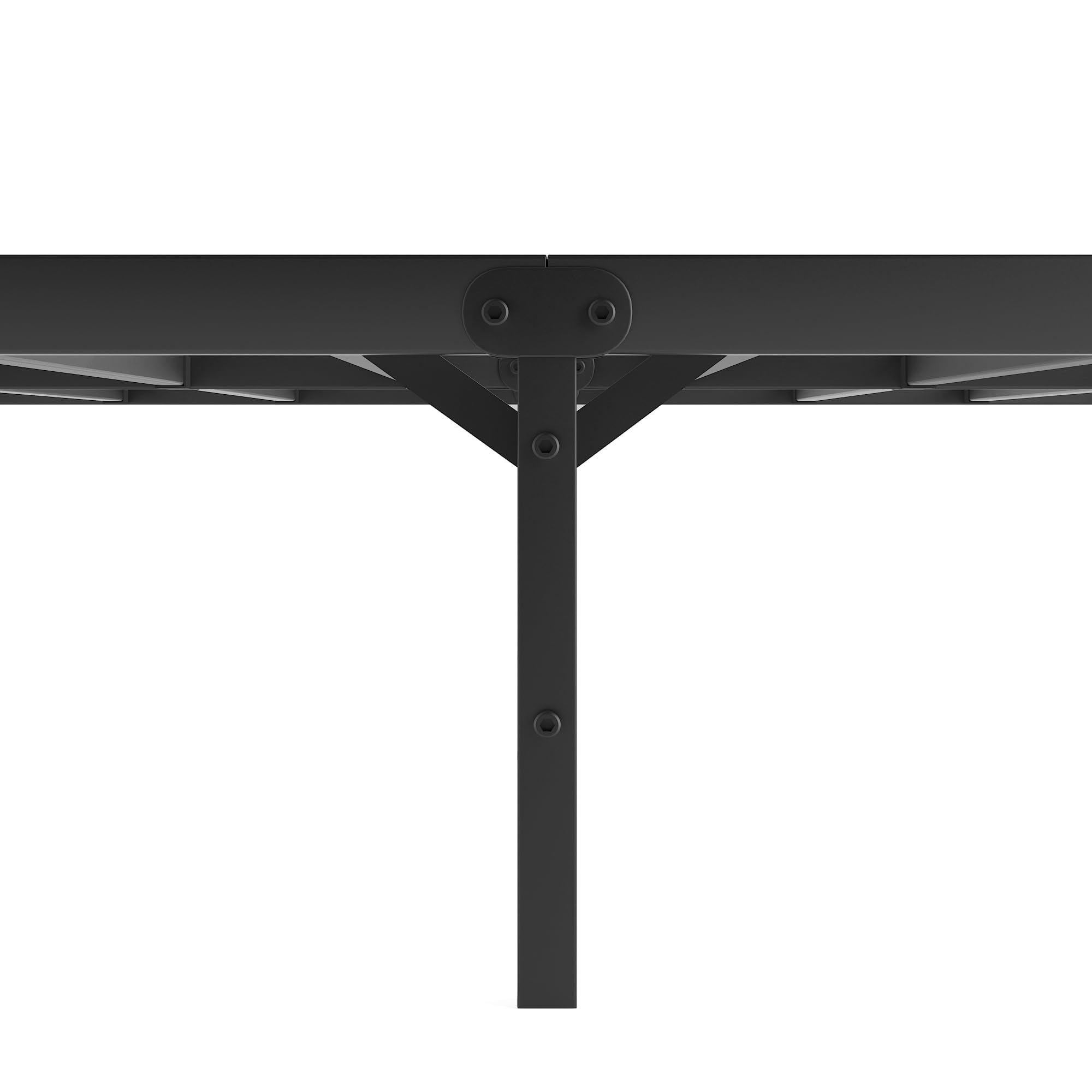 MegaChunk Full Size Metal Platform Bed Frame, Sturdy Structure with Minimalist Styling, No Box Spring Needed, Wave Shaped Headboard, No-Noise Design, Black