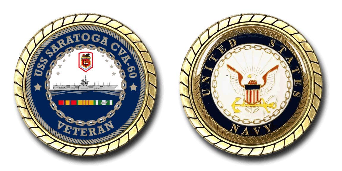 USS Saratoga CVA-60 Vietnam Service Challenge Coin - Officially Licensed