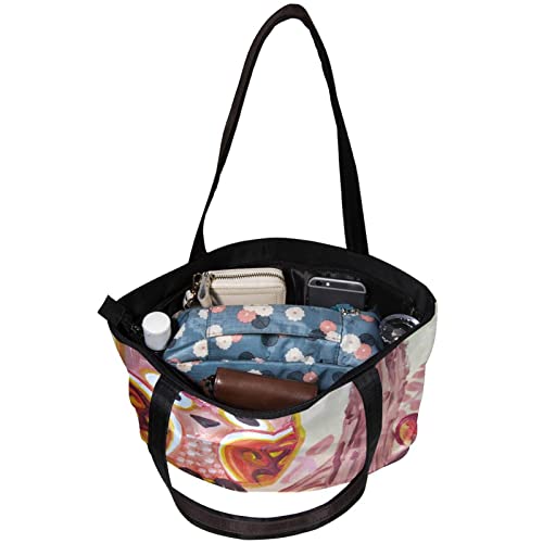 Women's Large Size Canvas Shoulder Bag Hobo Crossbody Handbag Casual Tote, Animal Owl on the Tree