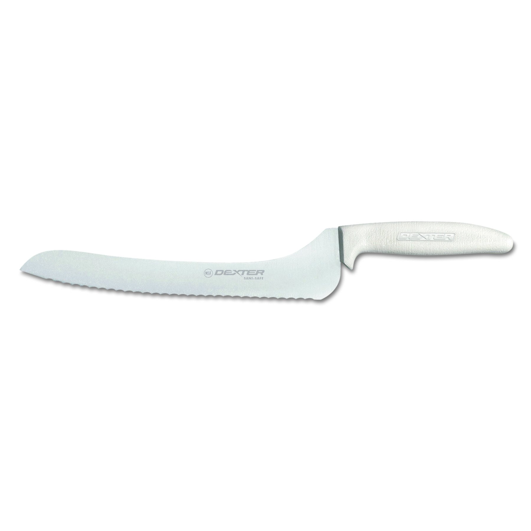 Sani-Safe S163-9SC-PCP 9" Scalloped Offset Sandwich Knife with Polypropylene Handle