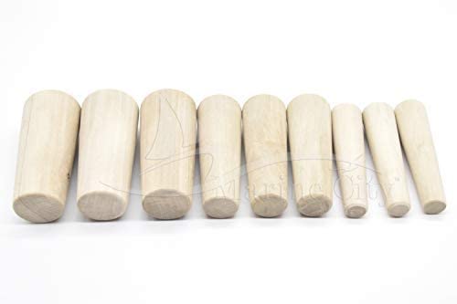 MARINE CITY Boat Emergency Soft Conical Thru-Hull Wood Plugs Kit - Durable, Easy-to-Use Drain Stoppers 3 Different Sizes for Boats, Yachts, Marines, and Ships (Pack of 9)