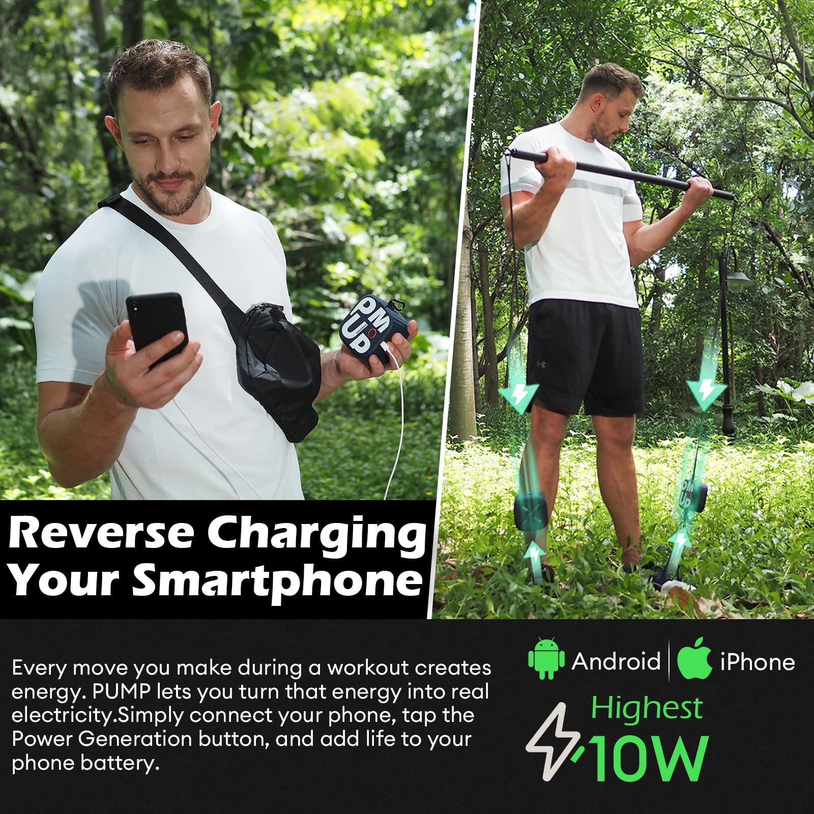 UNITREE Pump Pro Motor Powed Smart Pocket Gym System, 4.4-44lbs Resistance,Eccentric and Concentric Available, Arcade Style Games, One for All Training Demands, App Assist (Abyss Blue)