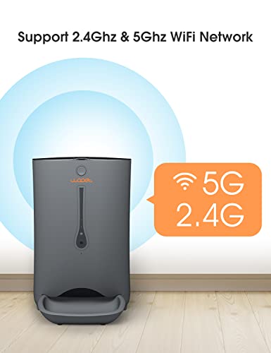 WOPET Automatic Cat Food Dispenser with Camera, 5G WiFi Automatic Cat Feeder with APP Control, 7L Automatic Dog Feeder with Timer Programmable,HD Camera for Voice and Video Recording