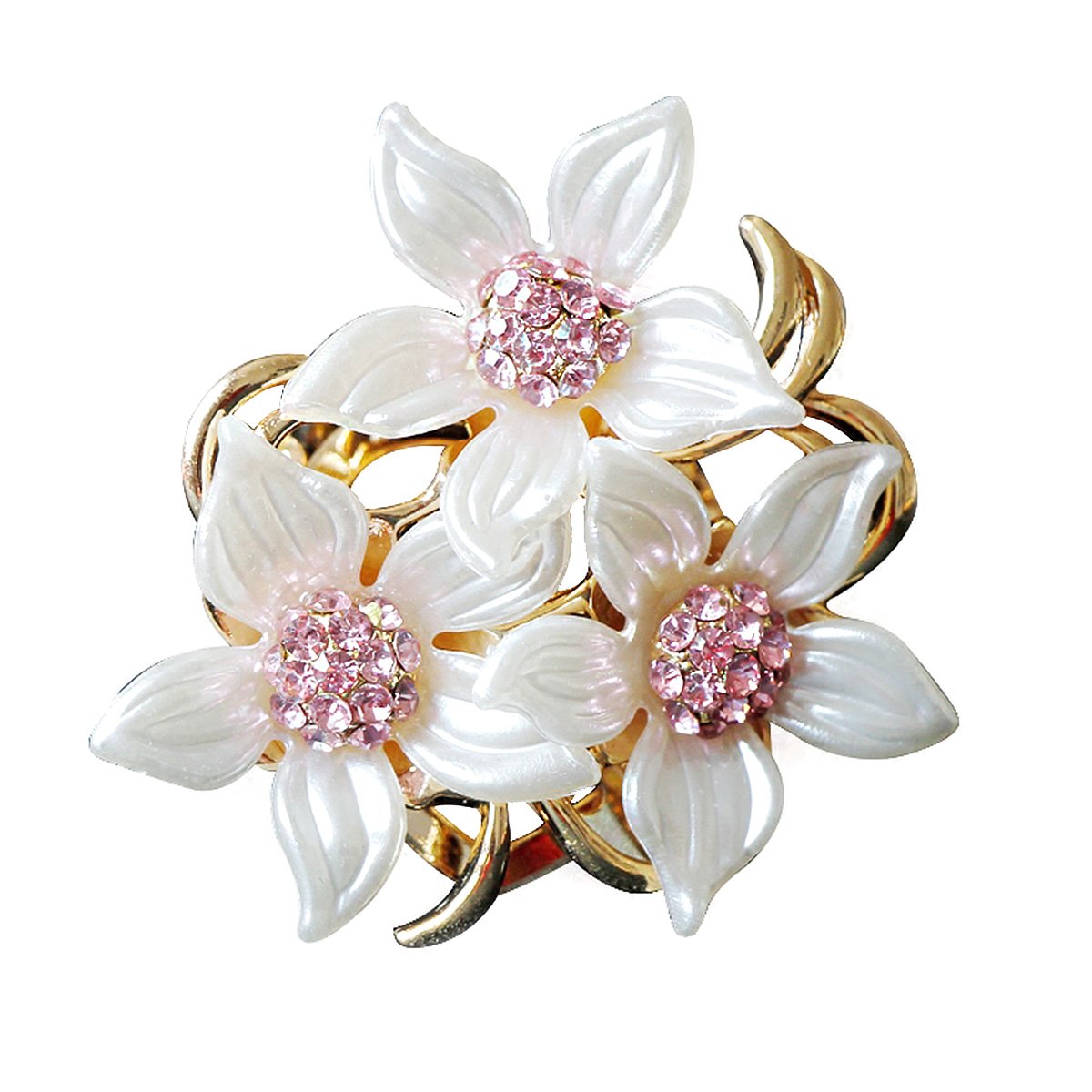 Merdia Brooch Pin for Women Stylish Flowers Brooch with Created Crystal 17.6g | Brooches and Pins for Women | Flower Brooch | Flower Pins | Brooch for Women | Brooch Pins | Elegant Pins