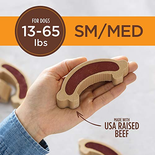 Milk-Bone Wonder Bones Long Lasting Dog Treats, Real Beef, 7 Small/Medium Paw Rockers