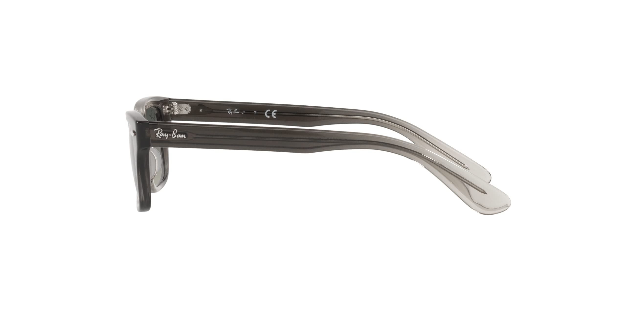 Ray-Ban Junior Boys' RJ9083S Burbank Junior Rectangular Sunglasses, Transparent Grey/Gradient Grey, 45 mm