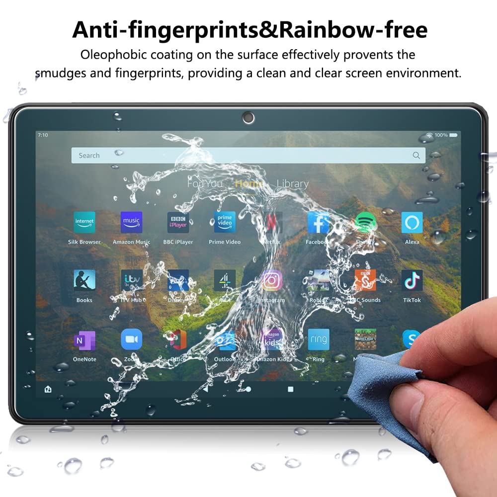 Warmyee [2 Pack] Blue Light Screen Protector for Amazon Fire HD 10/Fire HD 10 Plus/Fire HD 10 Kids/Fire HD 10 Kids Pro Tablet, Anti Glare Filter 10.1in(11th Gen, 2021 Released), Tempered Glass