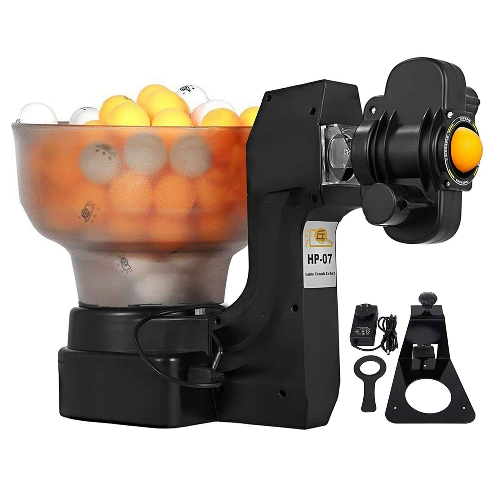 Table Tennis Robot 0-5 Level Adjustable Automatic Ping-Pong Ball Machine Practice Training Device with 7 Angle Setting Automatic Ball Machine for Training