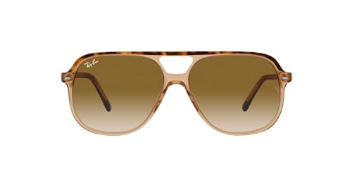 Ray-Ban RB2198 Bill Square Sunglasses, Havana On Transparent Brown/Clear Gradient Brown, 56 mm