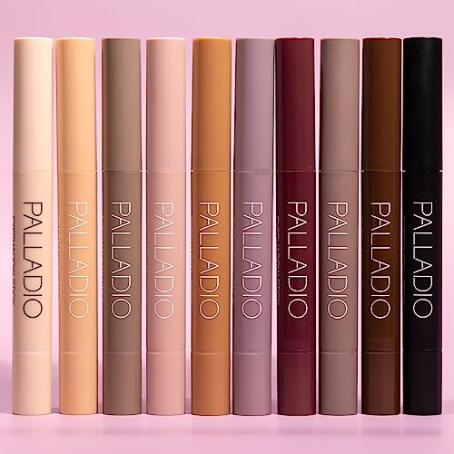 Palladio Waterproof Eyeshadow Stick with Blending Sponge, Long Lasting & Effortless Application, Smudge Free & Crease Proof Formula, Matte & Shimmer Shades, Buildable Eye Shadow (Matte Mocha)