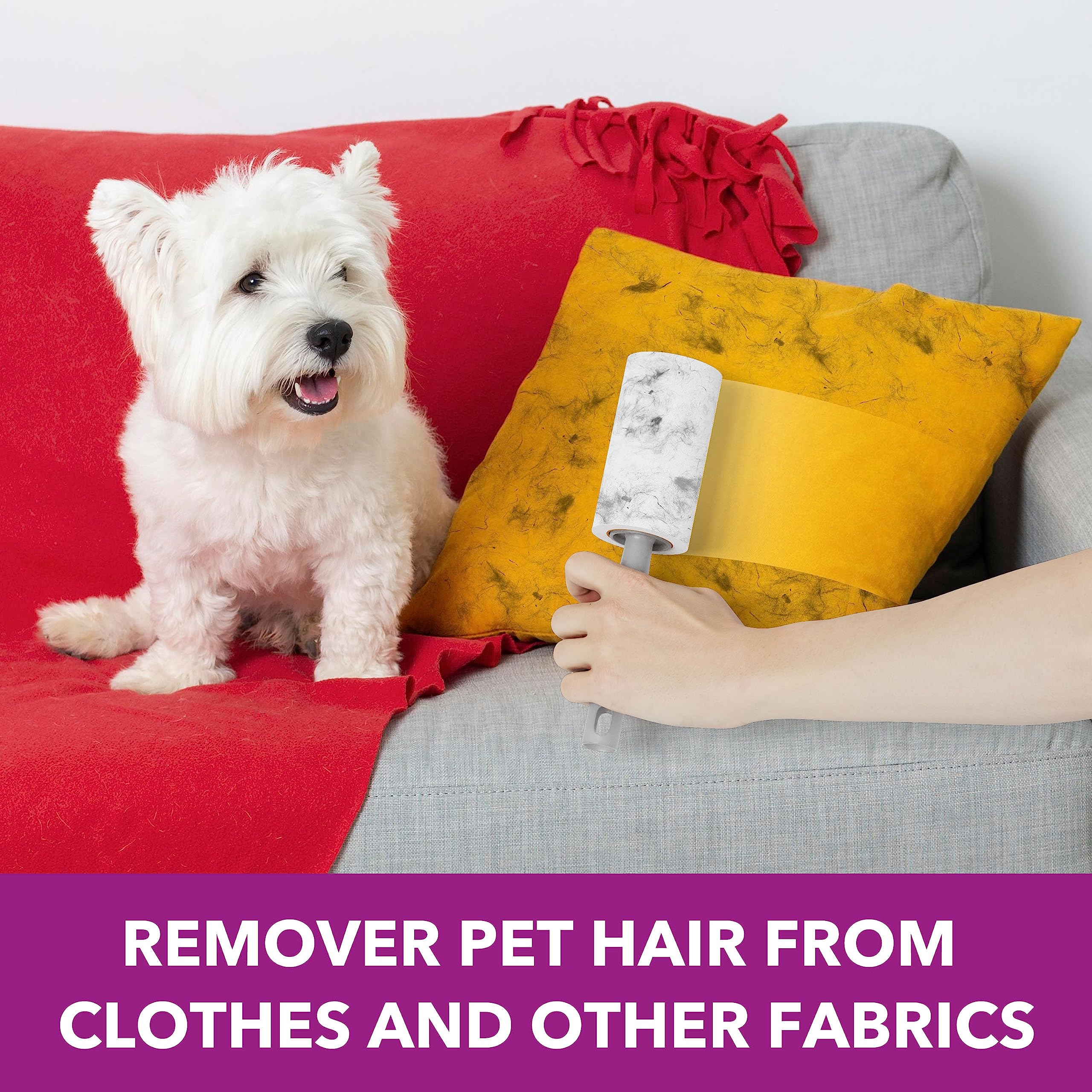 Lint Rollers for Pet Hair Extra Sticky, 500 Sheets Mega Value Set Lint Roller with 5 Upgraded Handles, 5 Rollers Portable Pet Lint Remover for Clothes, Furniture, Carpet, Dog & Cat Hair Removalā¦