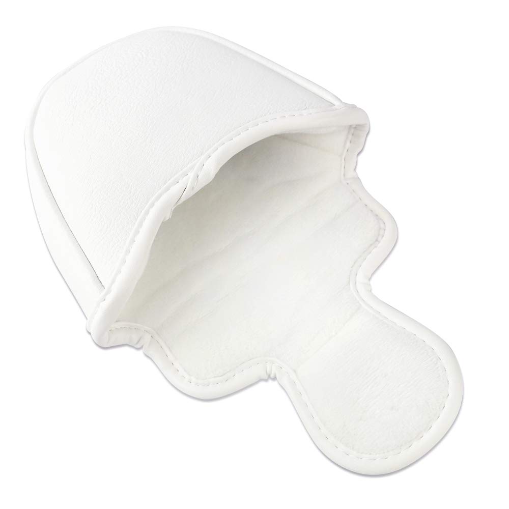 Myartte Eagle Golf Head Cover Mallet Putter Cover Magnetic Closure Fit All Heel Shafted Putter (White Eagle)