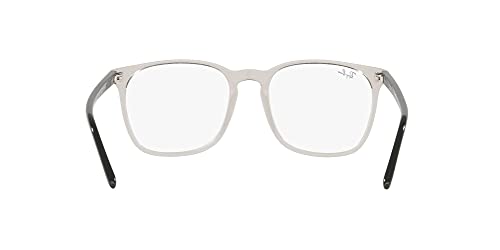 Ray-Ban RX5387F Low Bridge Fit Square Prescription Eyewear Frames, Transparent Beige/Demo Lens, 54 mm