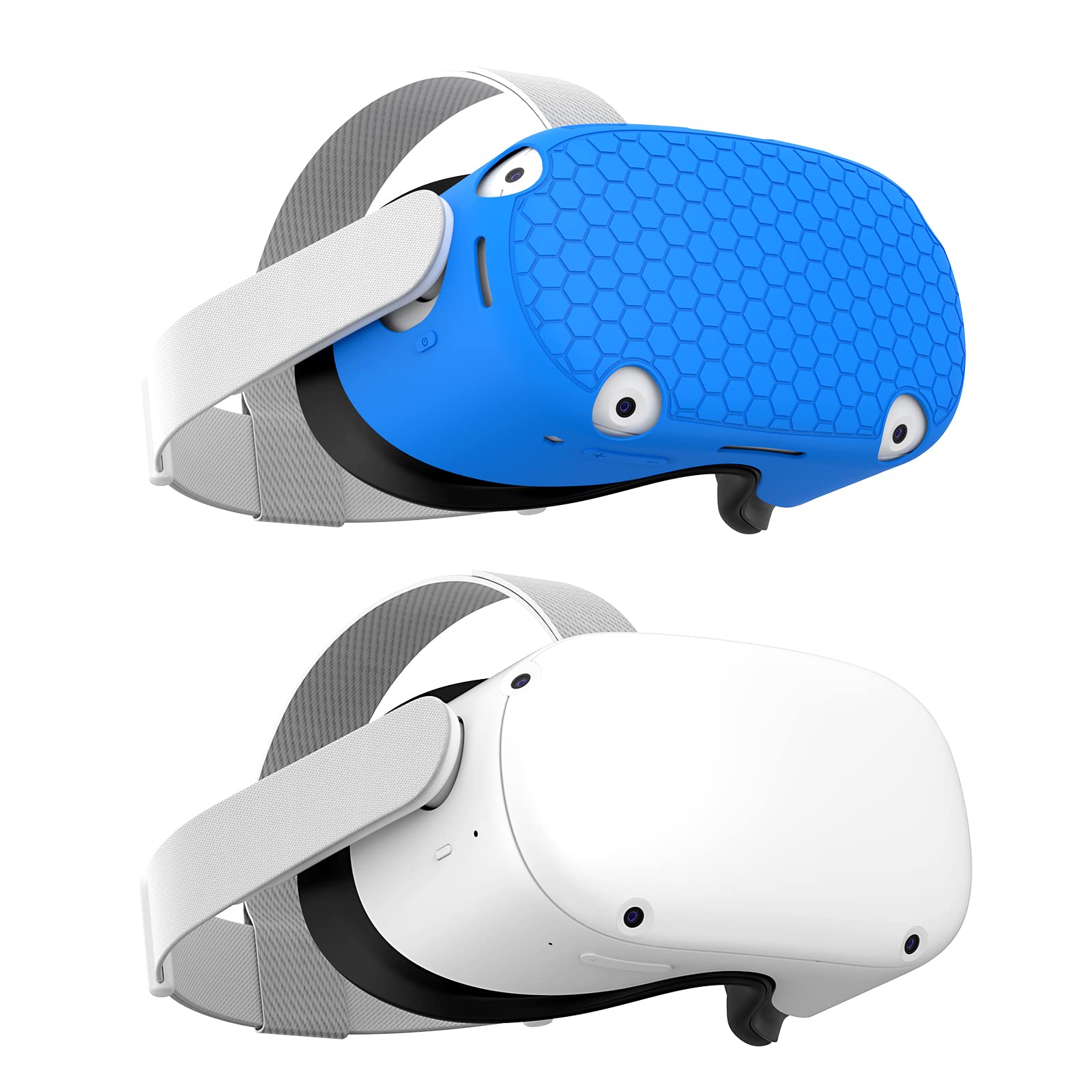 TATAVR VR Headset Protective Cover, Silicone VR Shell Front Face Protector Cover for Quest 2 Anti Scratch Anti Dust Anti Shock, Soft and Washable (Blue)
