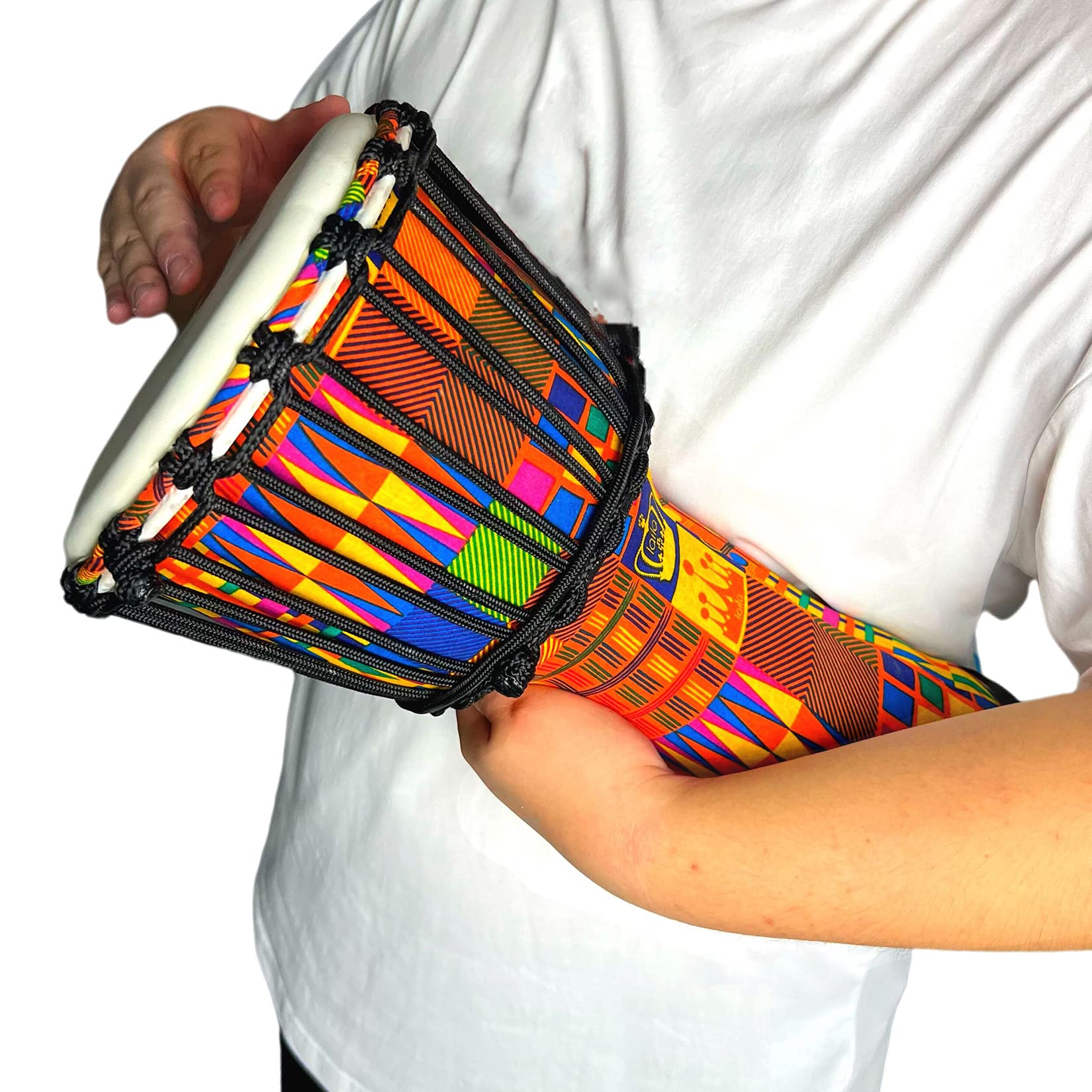 RUOSWTE 8-inch Djembe Drum, West African Style Hand Drum,Drum Circles,Percussion Music Bongo Drum,Music Healing Instrument