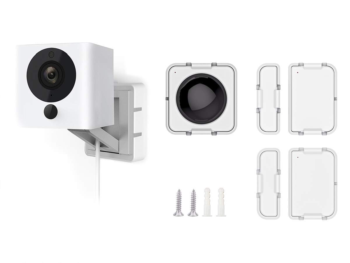 Mounting Kit for Wyze Cam V2 and Wyze Sensors Old Version 1st Gen, Semi-Permanent Solution for Mounting Wyze Camera and Sense Starter Kit, Holder for Smart Home(1 Camera Mount+1 Set of Sensor mounts)