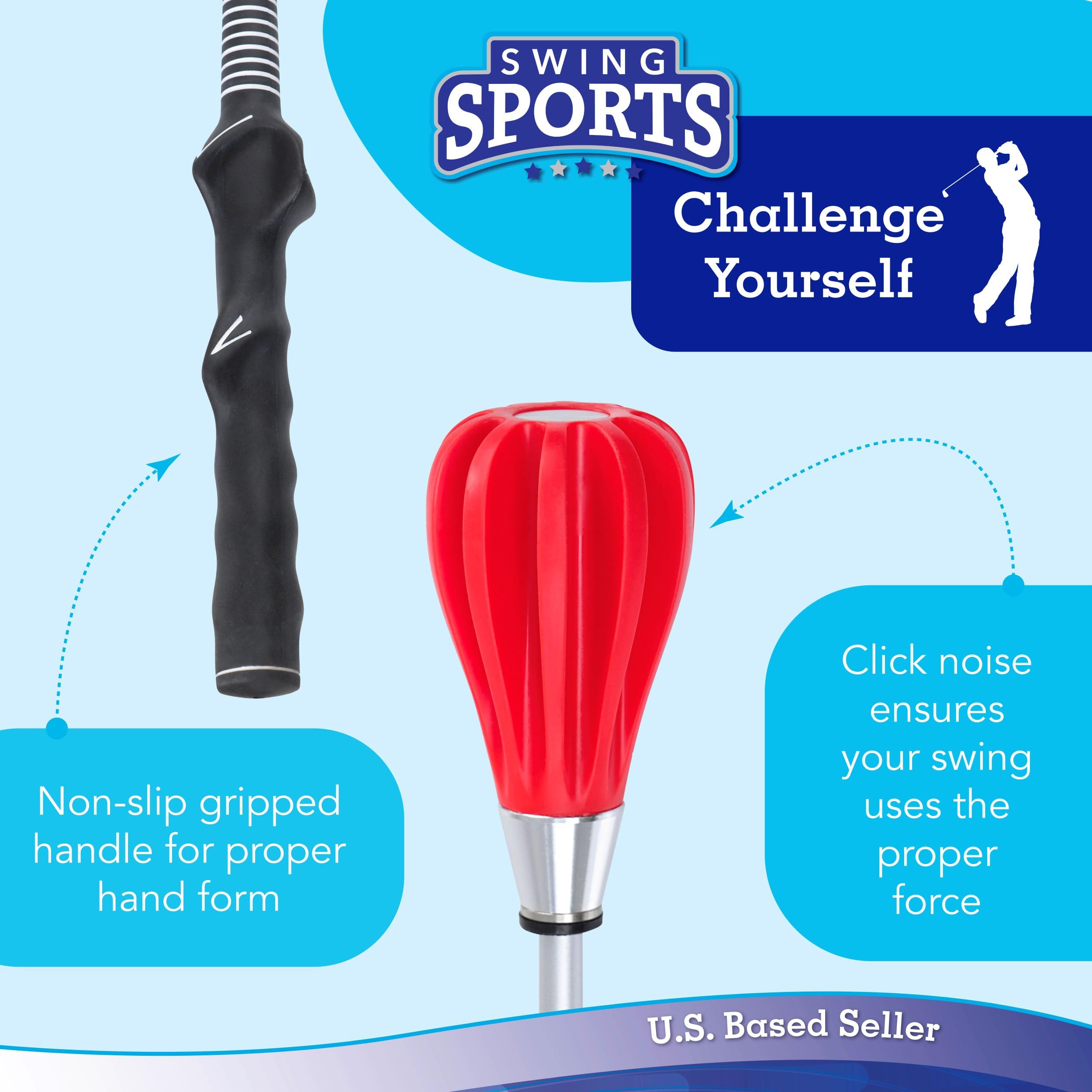 Swing Sports Driver Swing Trainer - 43.5in Long Easy Swing Golf Club with Magnetic Gear for Practice Swings and Warmups