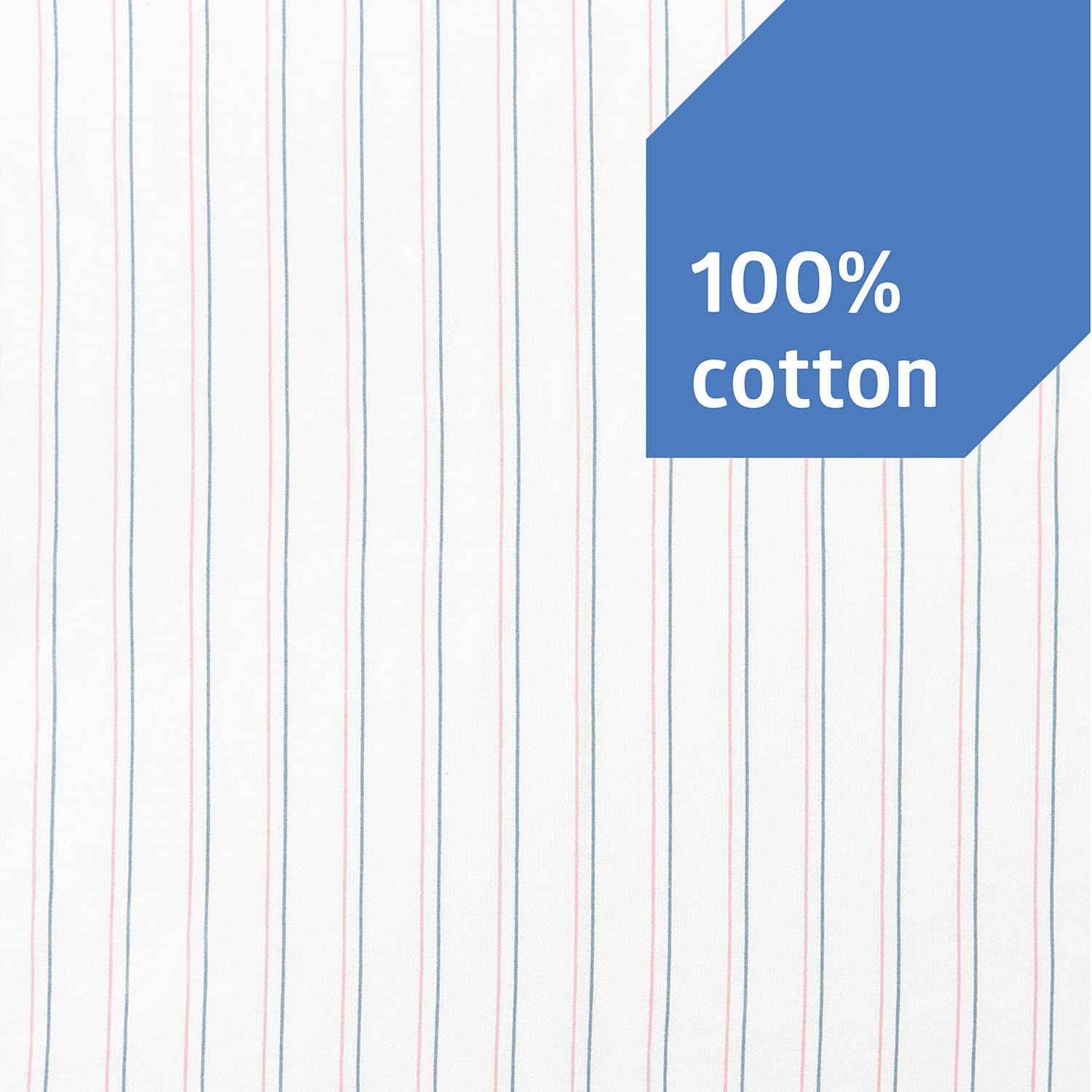 Medline Candystripe Stripe Baby Blanket, Classic Design, 100% Cotton, Soft, Cuddly, Swaddling, 36" x 36", 3 Count