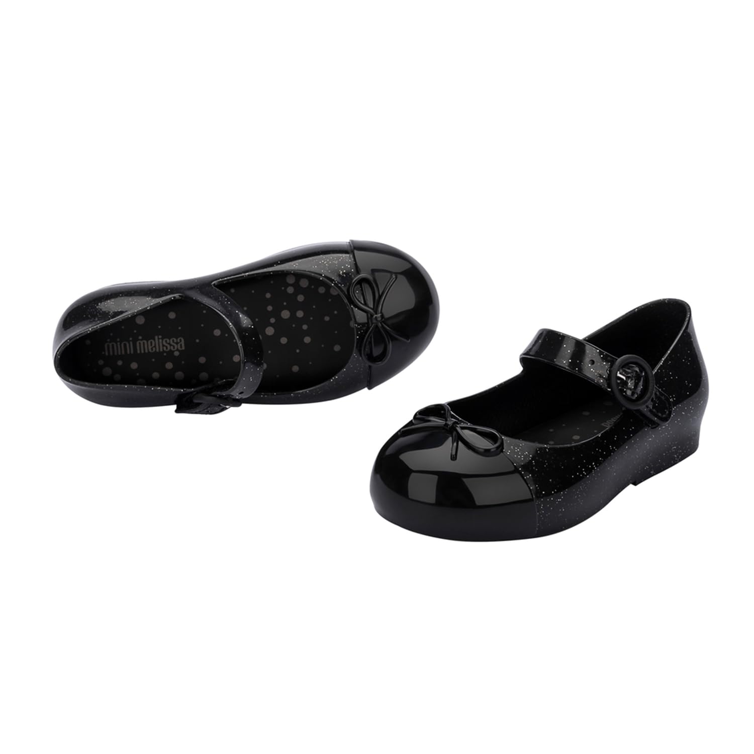 mini melissa Girl's Sweet Love Cap Toe (Little Kid/Big Kid) Glitter Rose/Black 13 Little Kid M