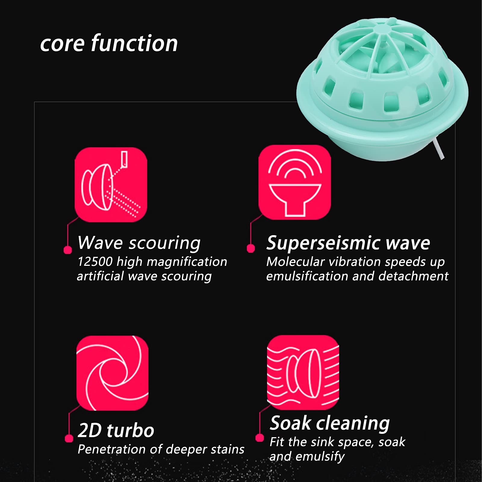 Luroze Mini Dishwasher, Portable Usb-powered High Pressure Wave Turbo Dishwasher with 2Modes, 15min Automatic Shut off Efficient Cleaning Small Dish Washing Machine for Travel Kitchen (green)