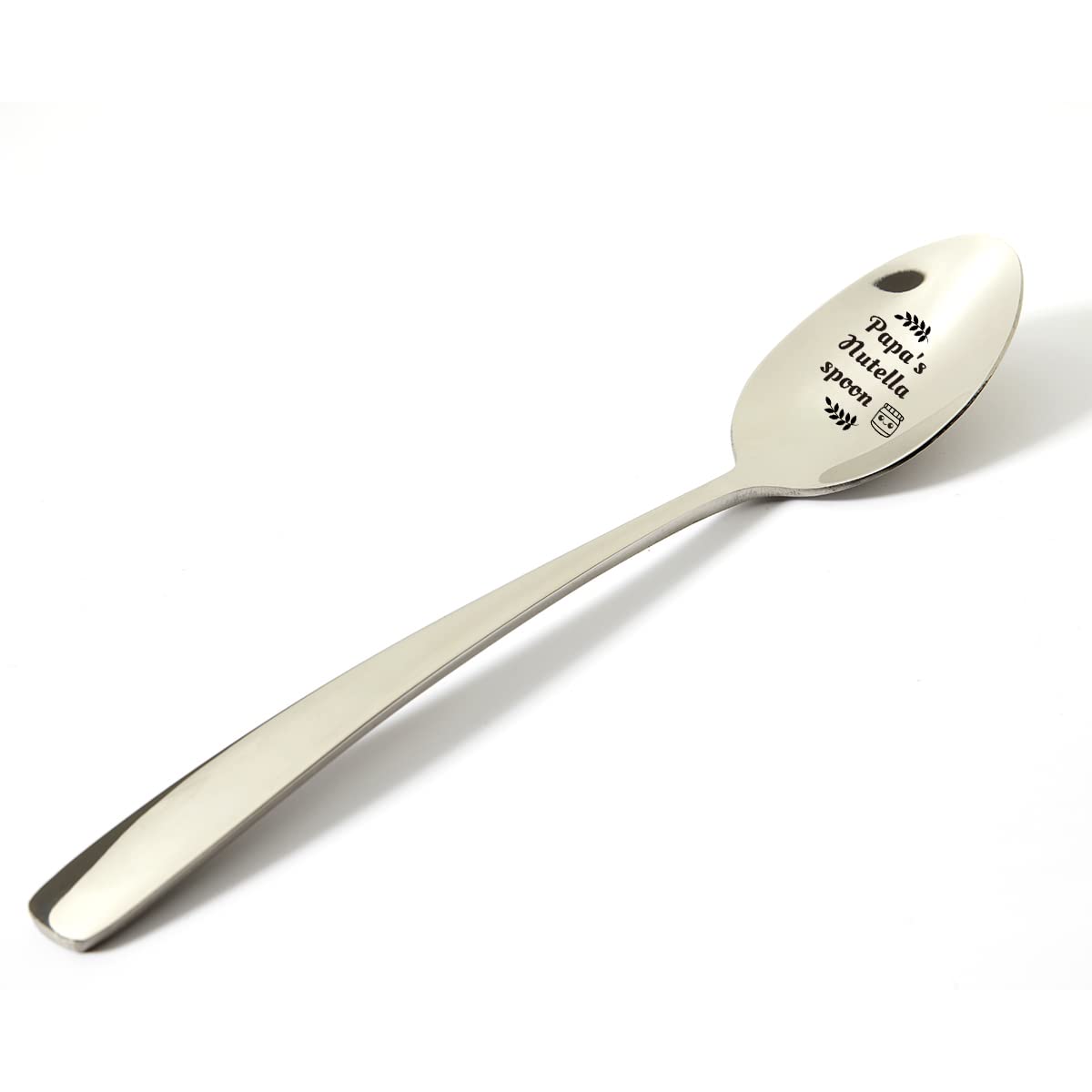 Papa Gift Ideas,Papa's Nutella Spoon Engraved Stainless Steel Present, Novelty Nutella Lovers Food Gifts for Papa Birthday Father's Day Xmas, 7.5"