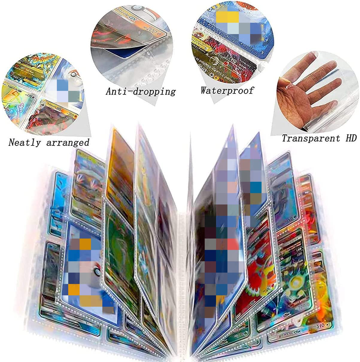 Trading Card Binder, Trading Card Storage Albums, Collection Card Binder, Card Folder, Trading Card Storage Cases, 30 pages Can Hold 240 Cards (240A2)