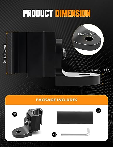 UTV Whip Mount for Polaris Ranger, 360°Adjustable Heavy-Duty UTV Whip Mounting Bracket for Polaris Ranger General Can am Defender Commander 2021+ Maverick Trail/Sport Work for Pro-fit Cage(1 Pcs)
