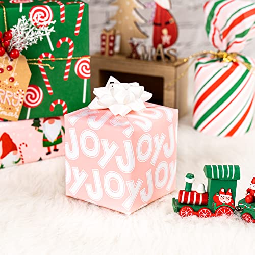 MAYPLUSS Christmas Wrapping Tissue Paper - 90 Sheets - Pink Green Design - 13.7 inch X 19.7 inch Per Sheet