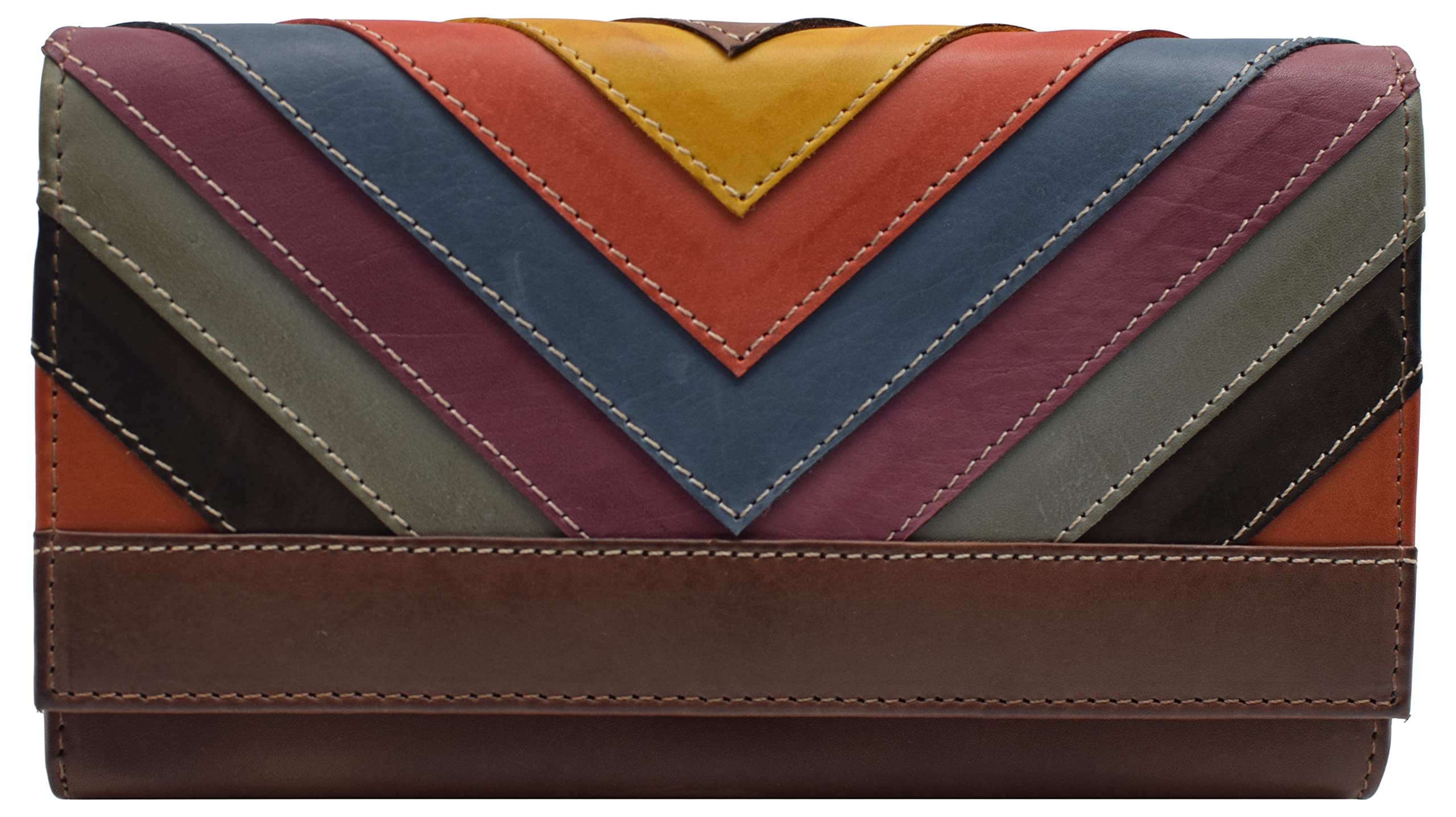 Swiss Marshall Womens Wallet RFID Blocking Genuine Leather Large Capacity Clutch Purse Smartphone Wallet Credit Card Holder (Multicolor)