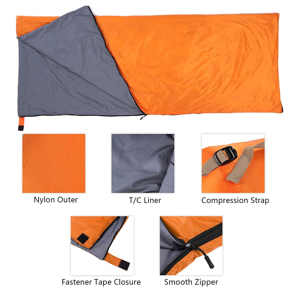 Lixada Envelope Sleeping Bag Ultra-Light Waterproof with Sack for Outdoor Traveling Camping Hiking