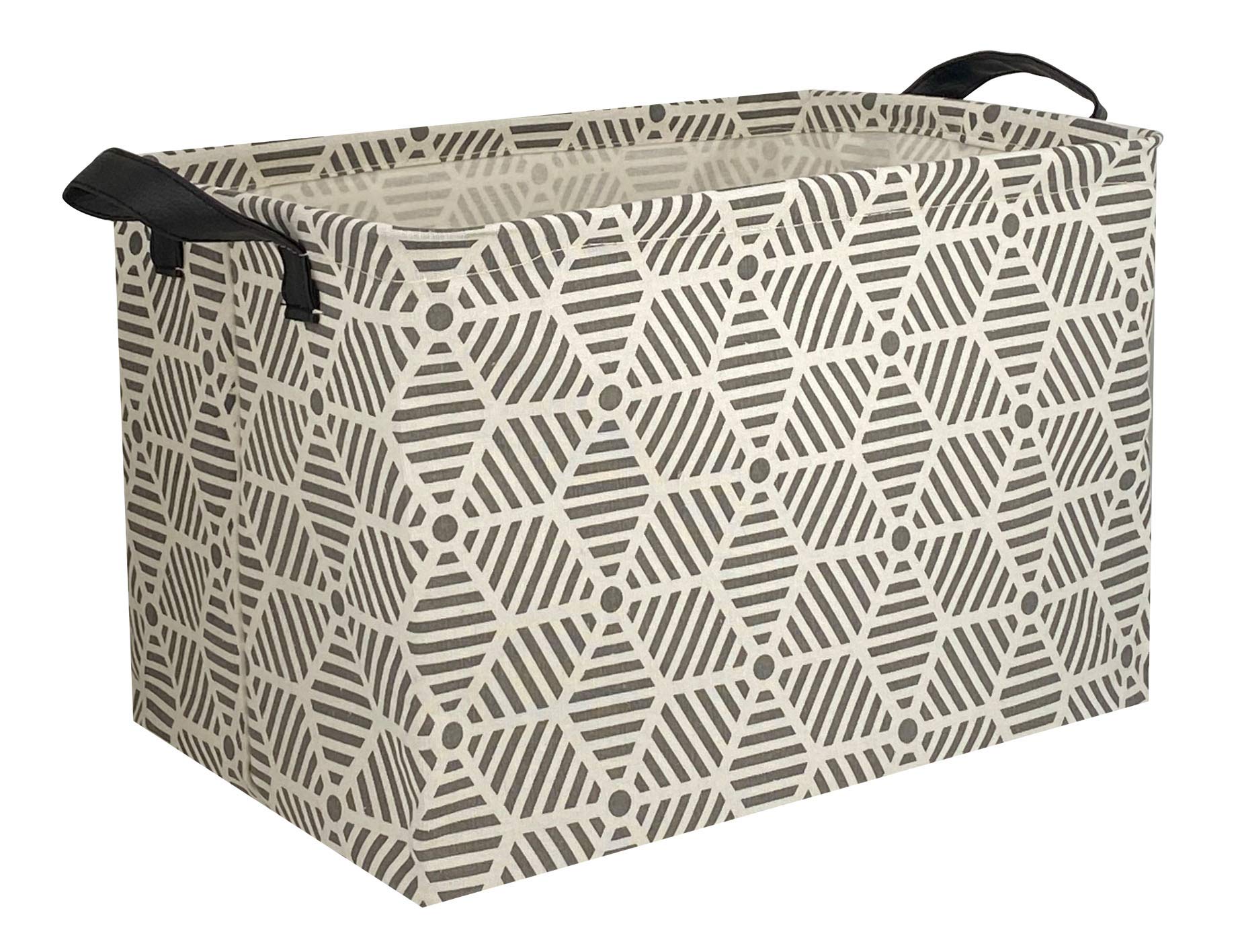 NTAOHAMPER Rectangular Fabric Storage Basket Collapsible Storage Bin Storage Box, Toy Organizer with Handles for Home,Office,Clothes,Toy,Gift Basket(Geometric d)