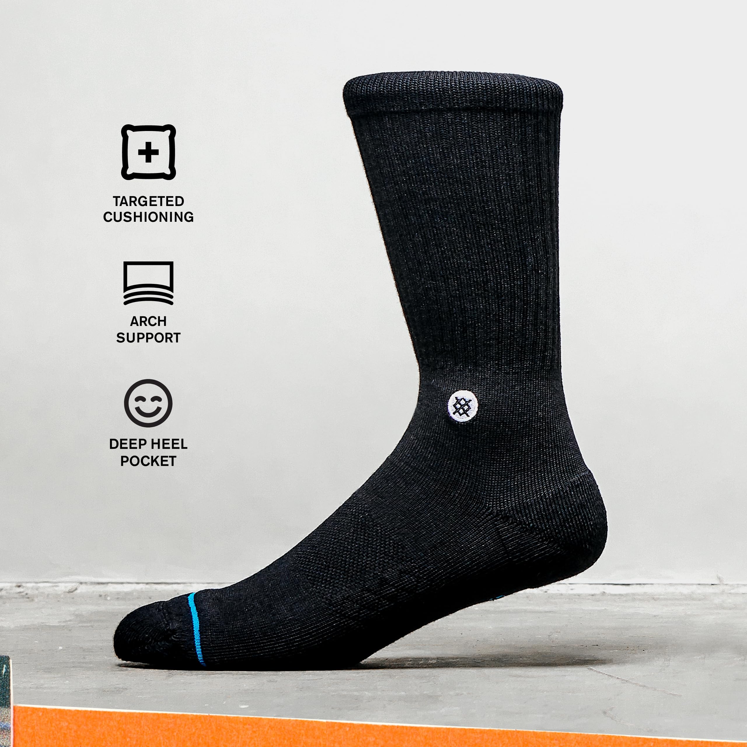 Stance Hydrangea Crew Socks (Large, Darkgreen)