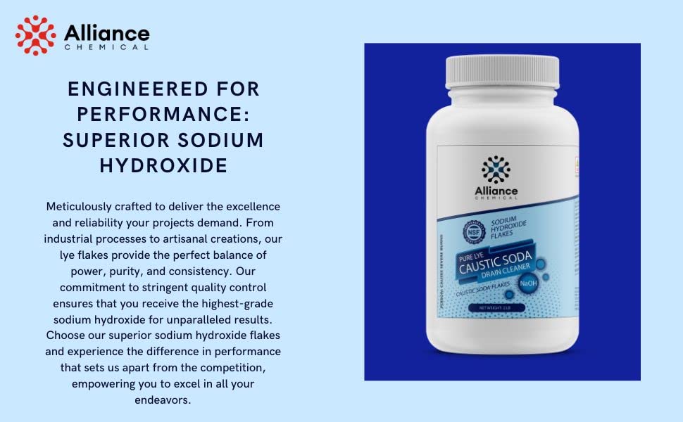 Sodium Hydroxide Flakes - Water Treatment Grade - 8 Pack (16LB Total) - Pure Caustic Soda - for Soaps, Drain Cleaner, Textiles, Water Treatment