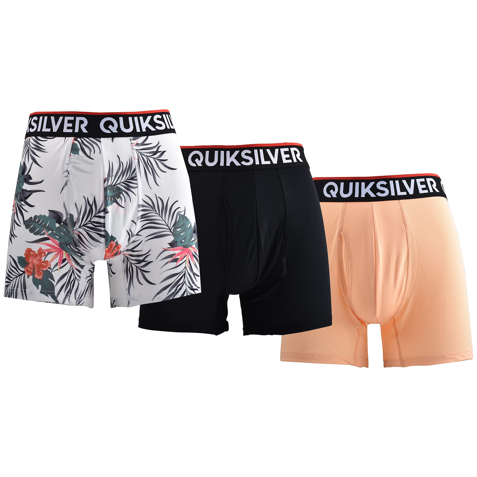 Quiksilver Men's 3-Pack Performance Mesh Boxer Brief, White (3 Pack), Large