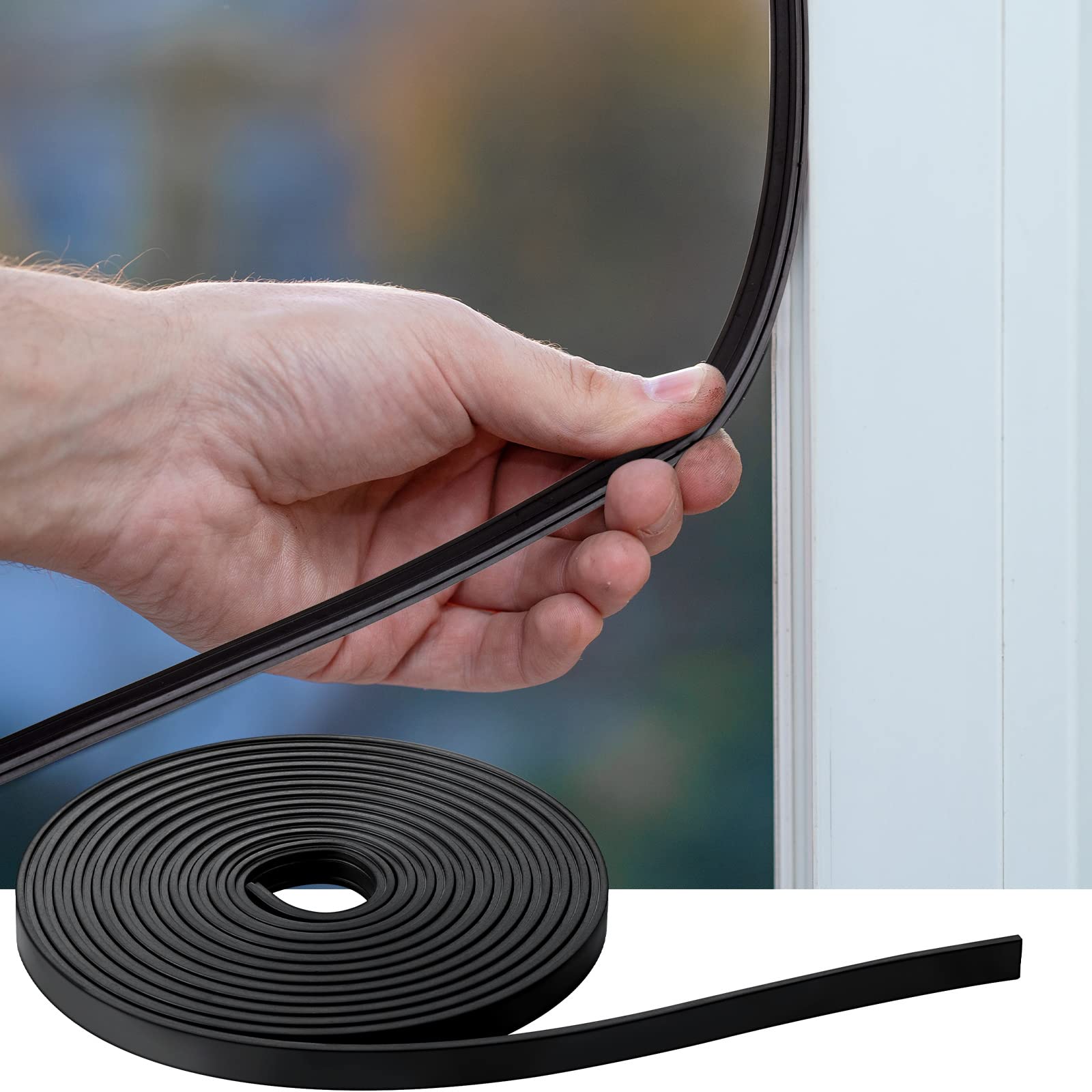 Thicken Shower Door Magnetic Strip Replacement, RV Shower Door Magnet Seal Strip Replacement Magnetic Strip for Framed and Semi Frameless Swinging Glass Shower Doors, 3/8 x 4/25 in(1 Roll,98 Inch)