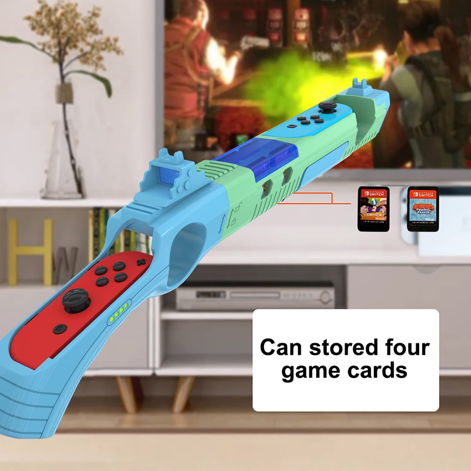 Switch Shooting Controller for Nintendo Joy-Con Hunting Games, 1 PCS Switch Hand Grip Accessories Compatible with Nintendo Switch Games (Green)