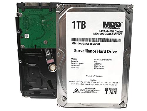 MaxDigitalData 1TB 64MB Cache 5900PM SATA 6.0Gb/s 3.5" Internal Surveillance CCTV DVR Hard Drive (MD1000GSA6459DVR) - w/ 2 Year Warranty