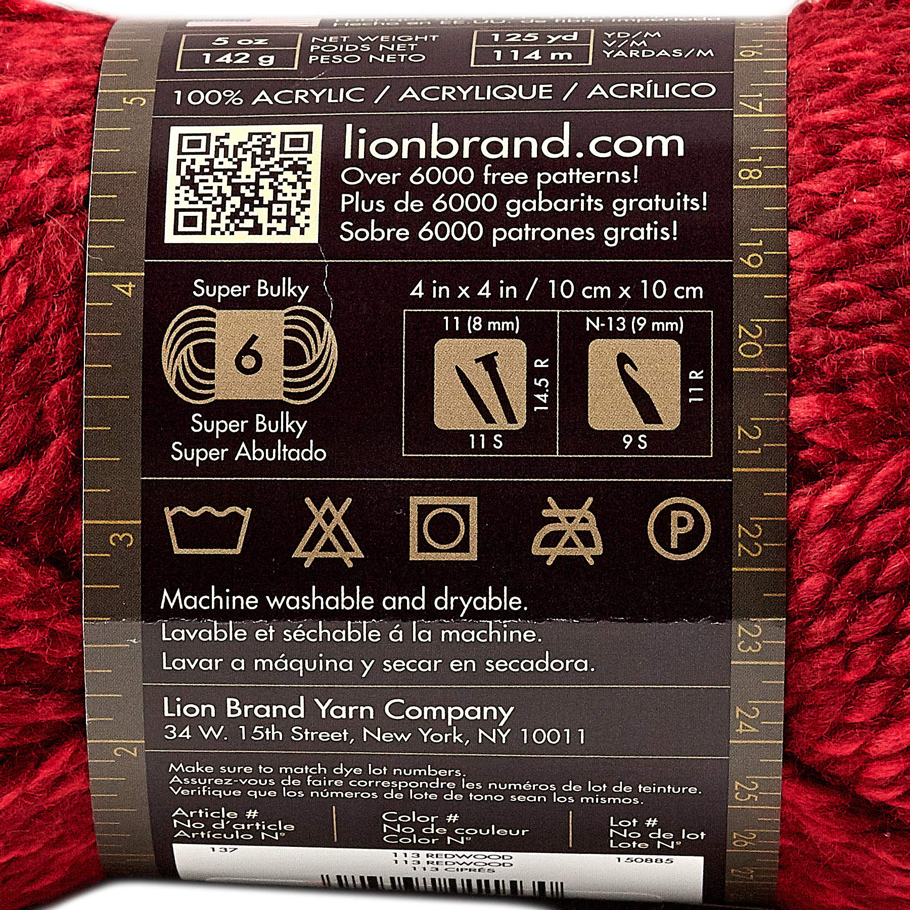 Lion Brand Yarn Heartland Thick & Quick Yarn Redwood
