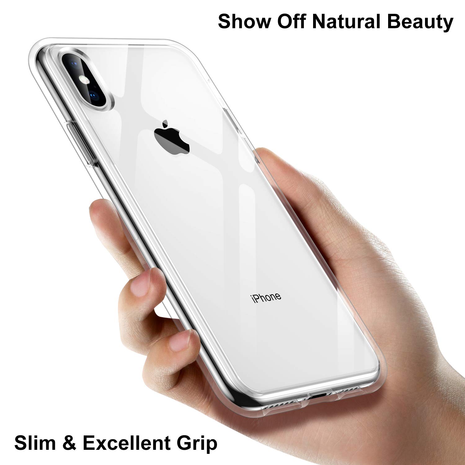 Meifigno Clear Designed for iPhone X/Xs Case, [Certified Military Protection] [Anti-Yellow] Transparent Hard PC with Soft TPU Bumper, Protective Phone Case Compatible with iPhone X/Xs 5.8", Clear