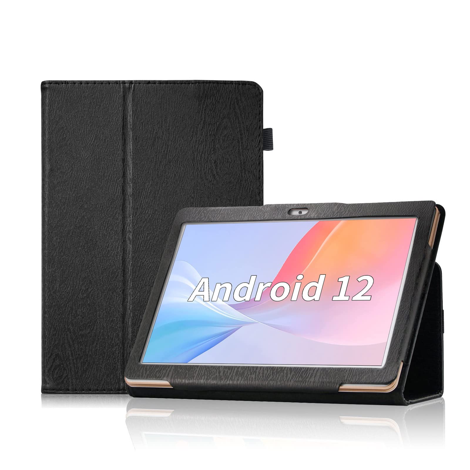 Transwon Case for Fivahiva 10 Inch Tablet FF1010/ Semeakoko Android Tablet 10 Inch Android 12 Tablet Case(SS1010)/ SGIN E10P Tablet Case 10.1 Inch/FANGOR F-X10 Tablet Case/AZPEN A1080 Case - Black