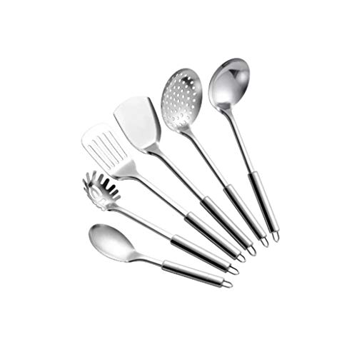 LMMDP 7Pieces Stainless Steel Kitchenware Set Cooking Spoon Shovel Spatula Soup Colander Home Kitchen Utensils Tools Gifts Kitchen