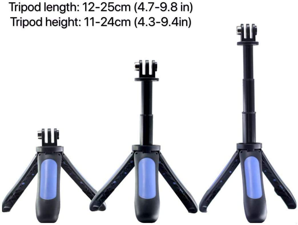 Mojosktch Mini Tripod 3 in 1 Extension Pole Mini 360 Rotation Desktop Tabletop Stand and Selfie Stick Compatible with All GoPro Models, Insta360 ONE X, DJI and Other Action Cameras(Red)