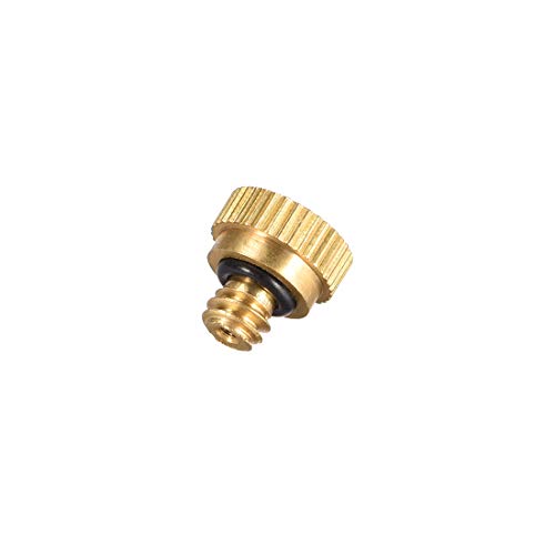 uxcell Brass Misting Nozzle - 10/24 UNC 0.1mm Orifice Dia Replacement Heads for Outdoor Cooling System - 10 Pcs