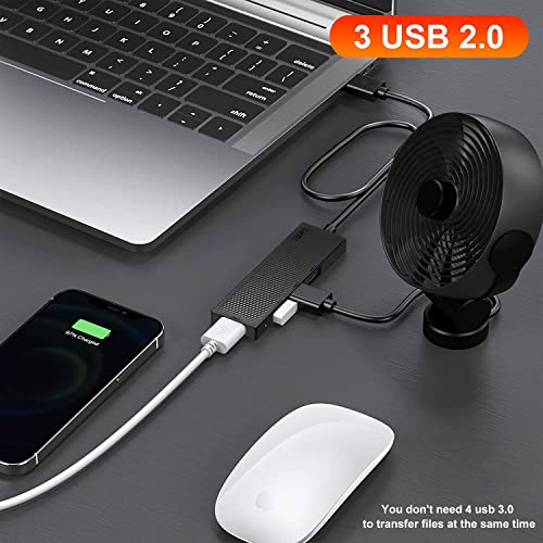 TSUPY USB 3.0 HUB 4-Port USB Hub with 3.3ft Extend Cable Ultra-Slim USB Splitter HUB, USB C to Displayport Cable 4K@60Hz