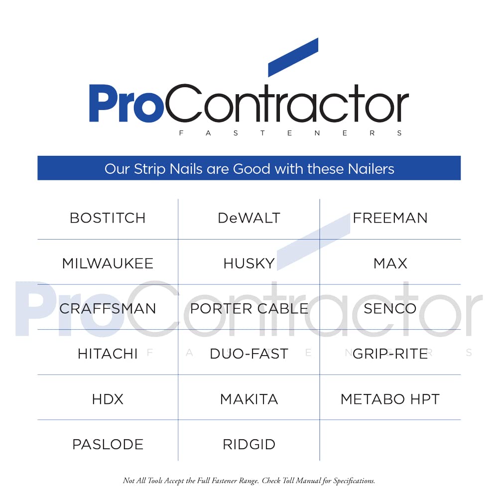 Pro Contractor Fasteners 21 Degree, 3 Inch x .131 Inch Bright, Smooth Shank Plastic Collated Framing Nails, For 20 to 22 Degree Plastic Collation Framing (500 Per Box)