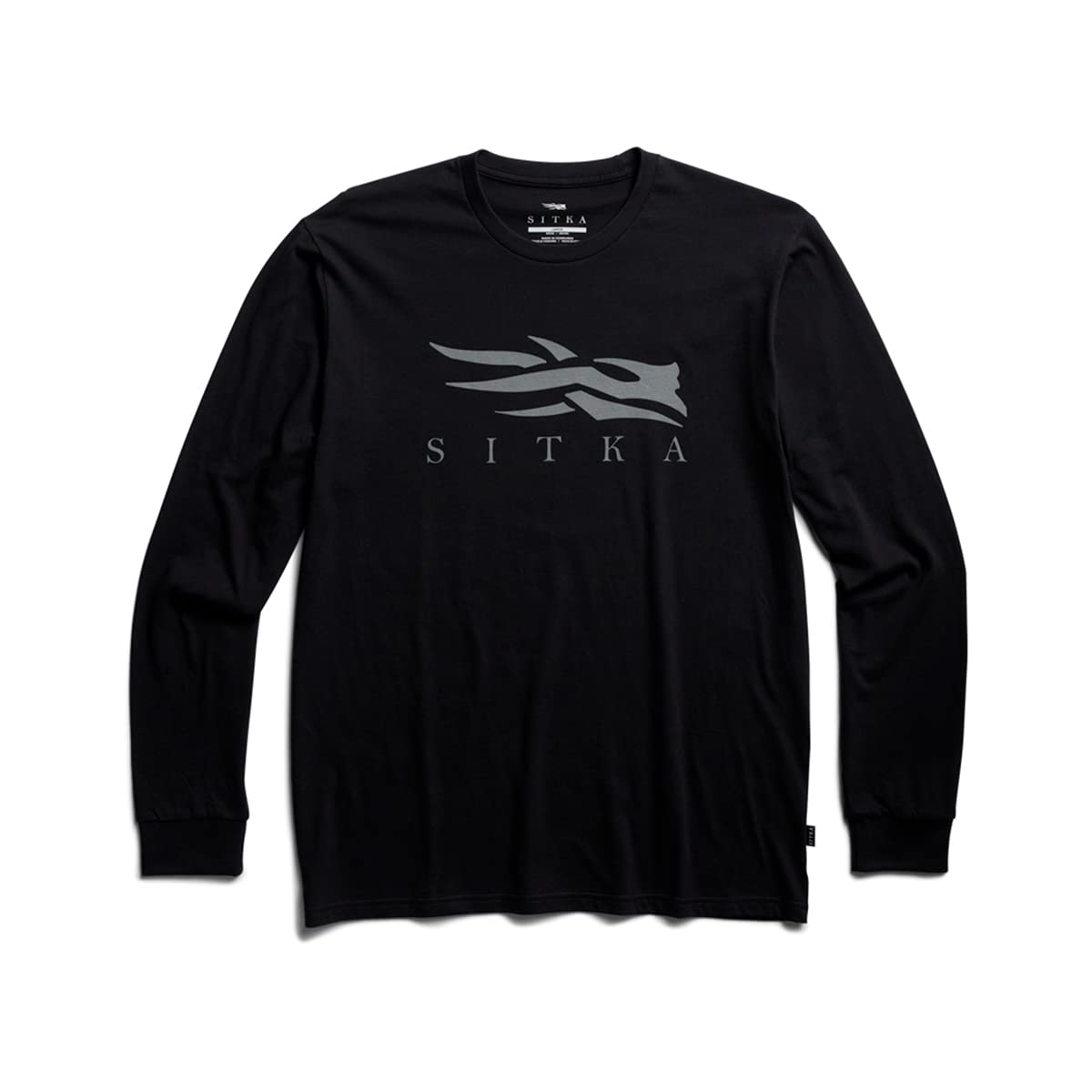 SITKA Gear Men's Lightweight Pima Cotton Icon Long Sleeve Tee T-Shirt, Sitka Black, Large