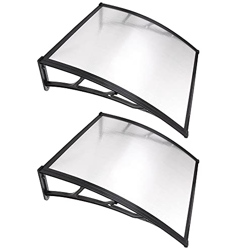 Yescom 2 Whole 40"x40" Outdoor Clear Door Window Awning Patio Cover Rain Protection Compact Polycarbonate Hollow Sheet
